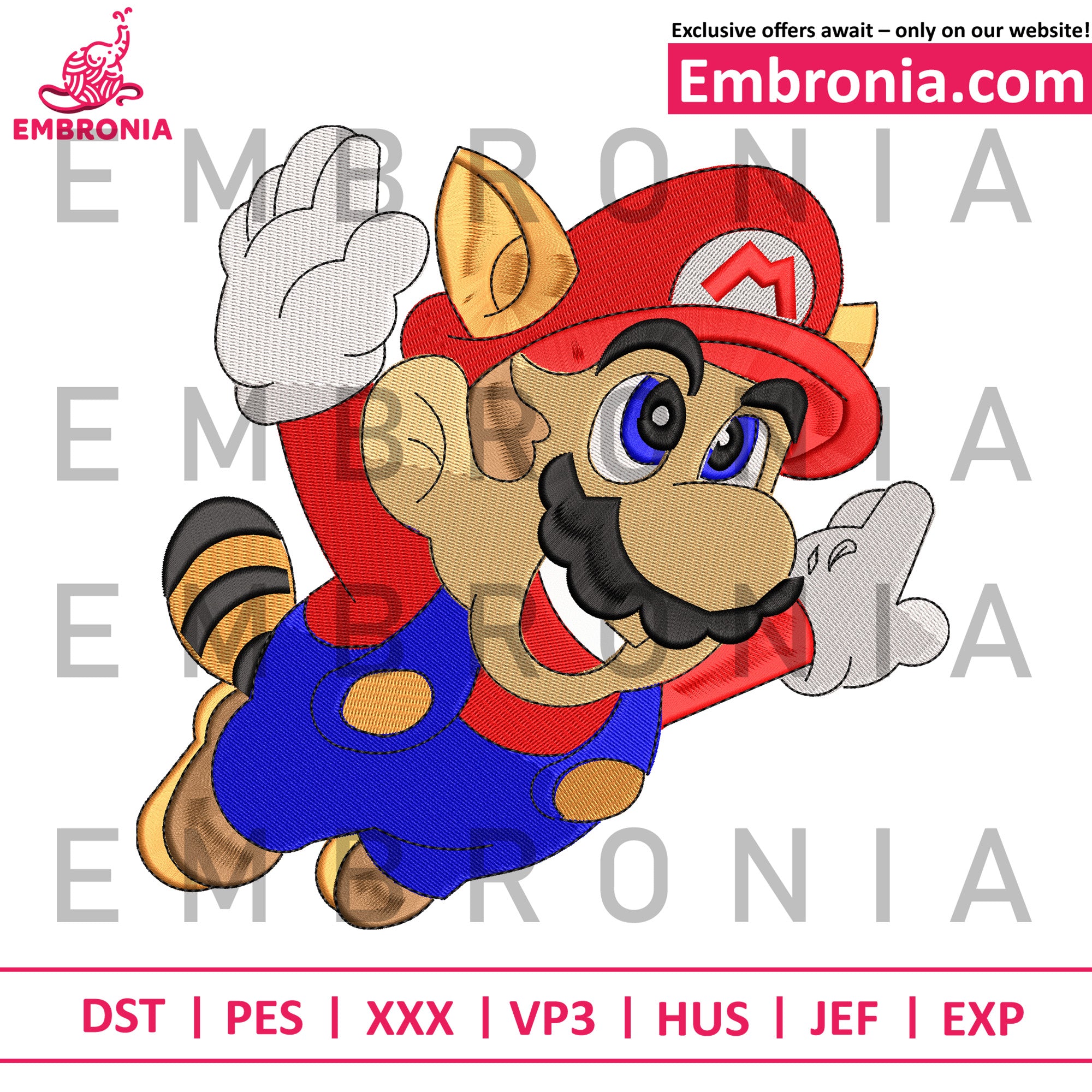Super mario flying embroidery design, funny mario embroidery, mario ca – embronia