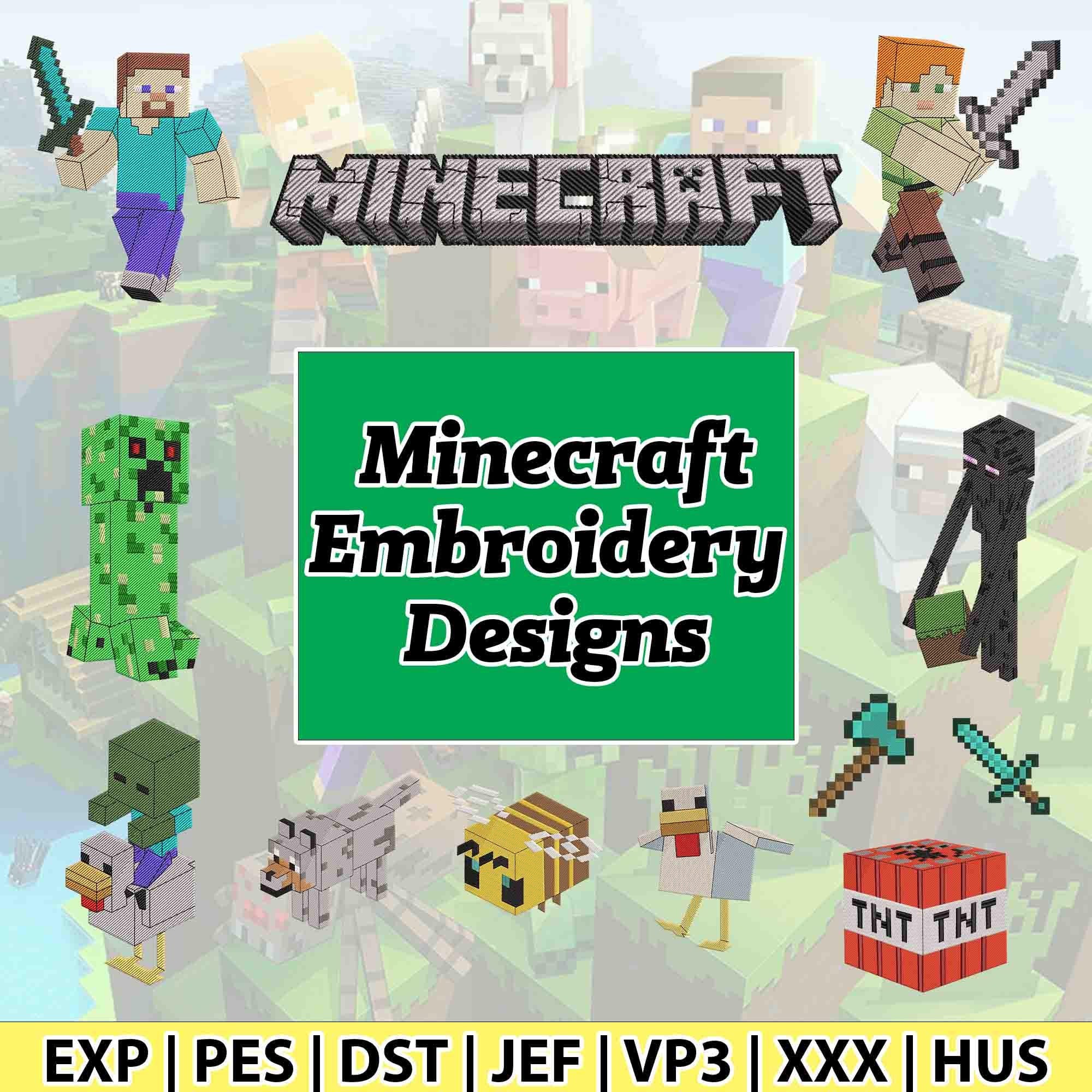 Minecraft Embroidery Design Bundle, Minecraft design bundle – embronia